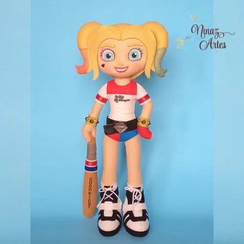 Boneca Arlequina - Tema Harley Quinn | Vitrine Artesanou