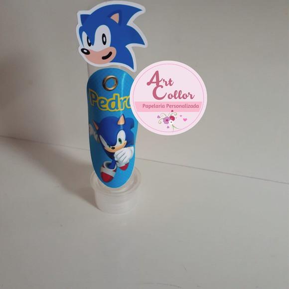 15 Tubetes Decorado Sonic | Vitrine Artesanou