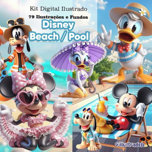 Kit Digital - Scrapbook - Disney Pool Party | Vitrine Artesanou