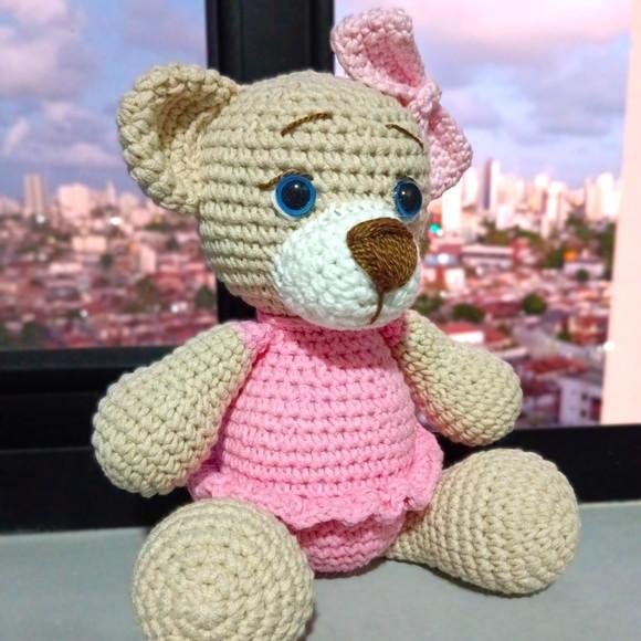 Amigurumi Ursa de Vestido (quarto de Bebê, Decoração, Crochê | Vitrine ...