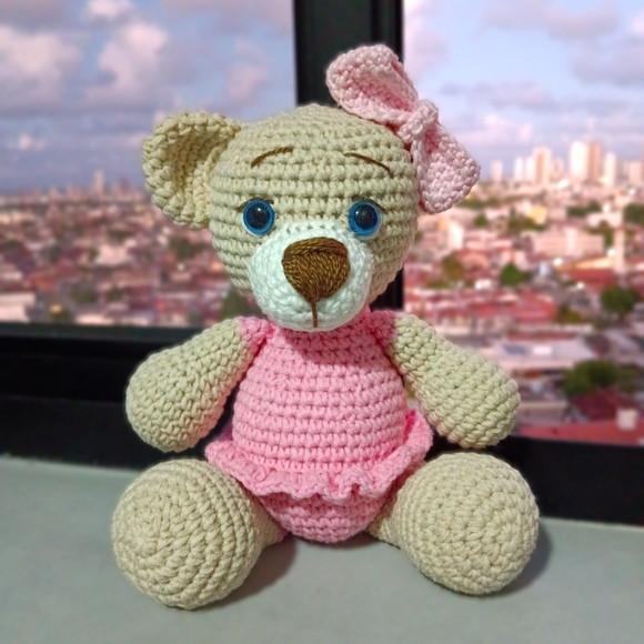 Amigurumi Ursa de Vestido (quarto de Bebê, Decoração, Crochê | Vitrine ...