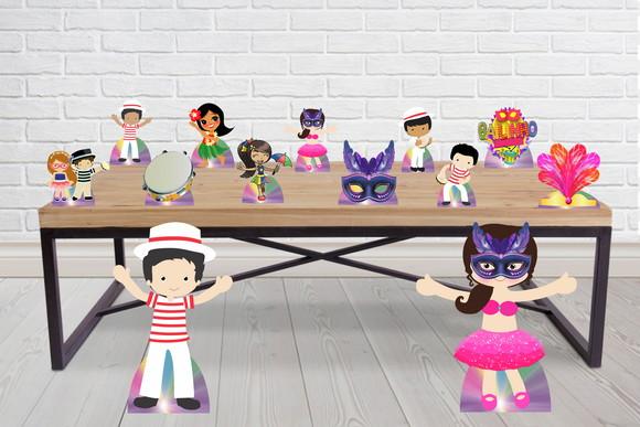 Display Baile De Carnaval, Totem Enfeite De Aniversario | Vitrine Artesanou