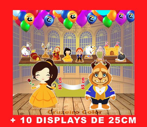 Totem a Bela e a Fera e Display de Mesa 65cm e 25 cm | Vitrine Artesanou