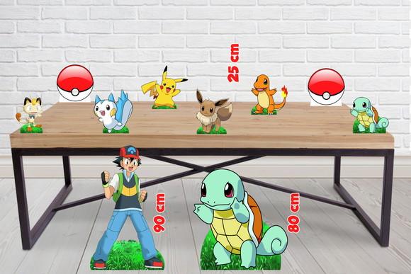Display Pokemon Squirtle e Ash, Totem Enfeite de Aniversario | Vitrine ...