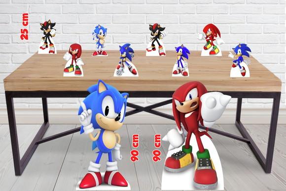 Totem de Chão Sonic e Knuckles e Displays de Mesa | Vitrine Artesanou