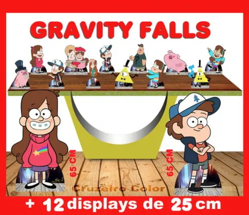 Display Gravity Falls, Totem Enfeite De Aniversario | Vitrine Artesanou