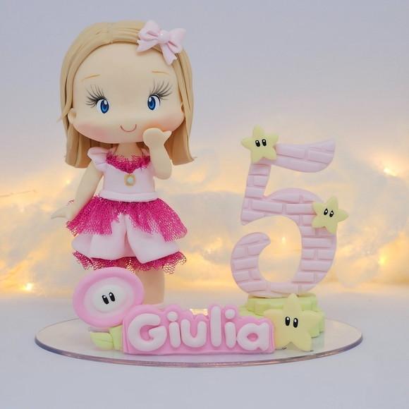 Topo de Bolo Super Mario Personalizado em Biscuit | Vitrine Artesanou