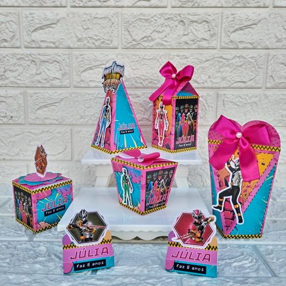 Kit 46 Peças Lembrancinhas Personalizadas Power Rangers Rosa | Vitrine ...