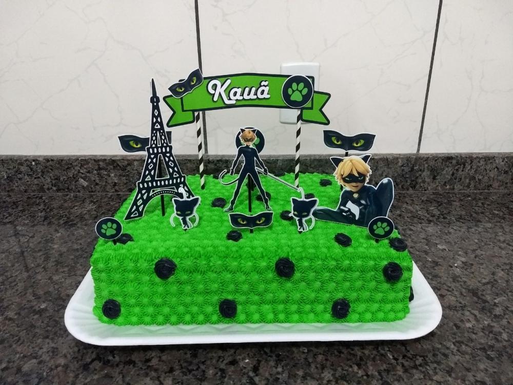 Arquivo de Corte Topo de Bolo - Leidy bug / cat noir | Vitrine Artesanou