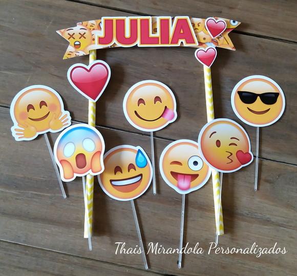 Topo de bolo Emoji | Vitrine Artesanou