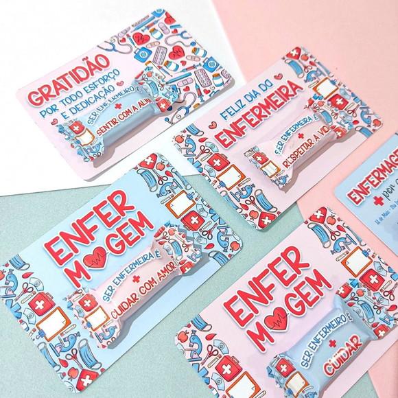 30 Card com Bala Dia da Enfermagem | Vitrine Artesanou