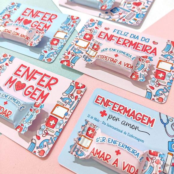 30 Card com Bala Dia da Enfermagem | Vitrine Artesanou