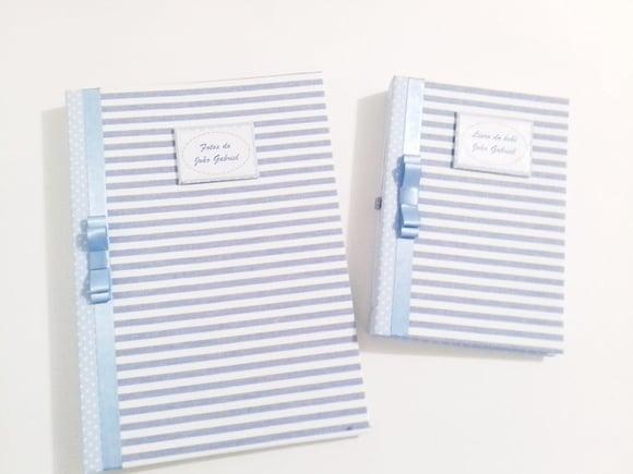 Kit com Livro e Álbum do Bebê Azul | Vitrine Artesanou