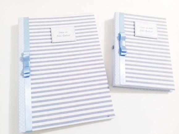 Kit com Livro e Álbum do Bebê Azul | Vitrine Artesanou